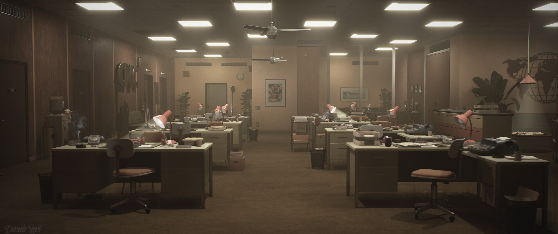 Dennis Levi - 70s Office Environment - Game Ready