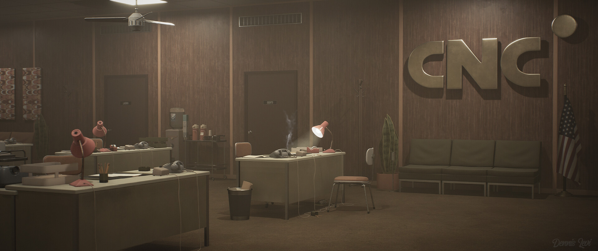 Dennis Levi - 70s Office Environment - Game Ready