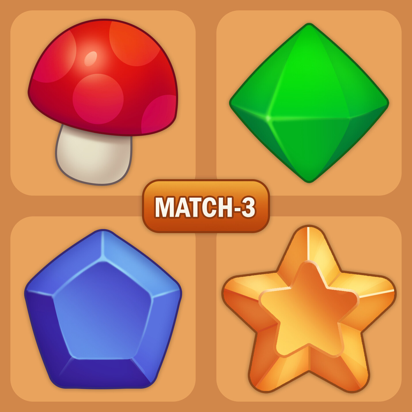 ArtStation - Match-3 game blocks