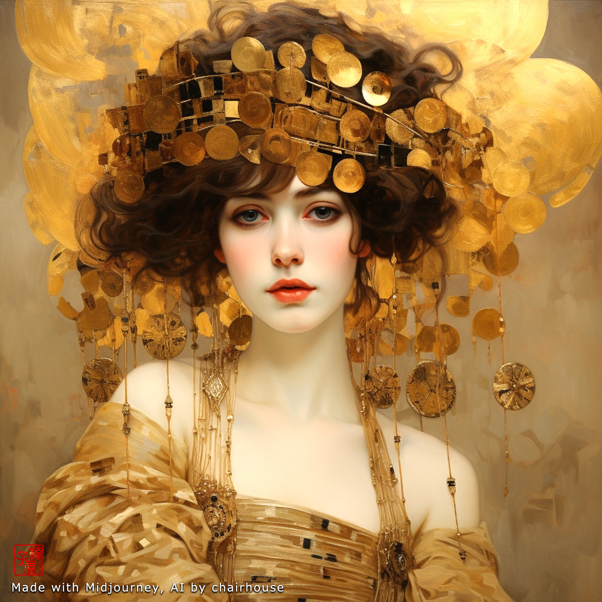 ArtStation - silk golden prime lady with #Midjourney 230808