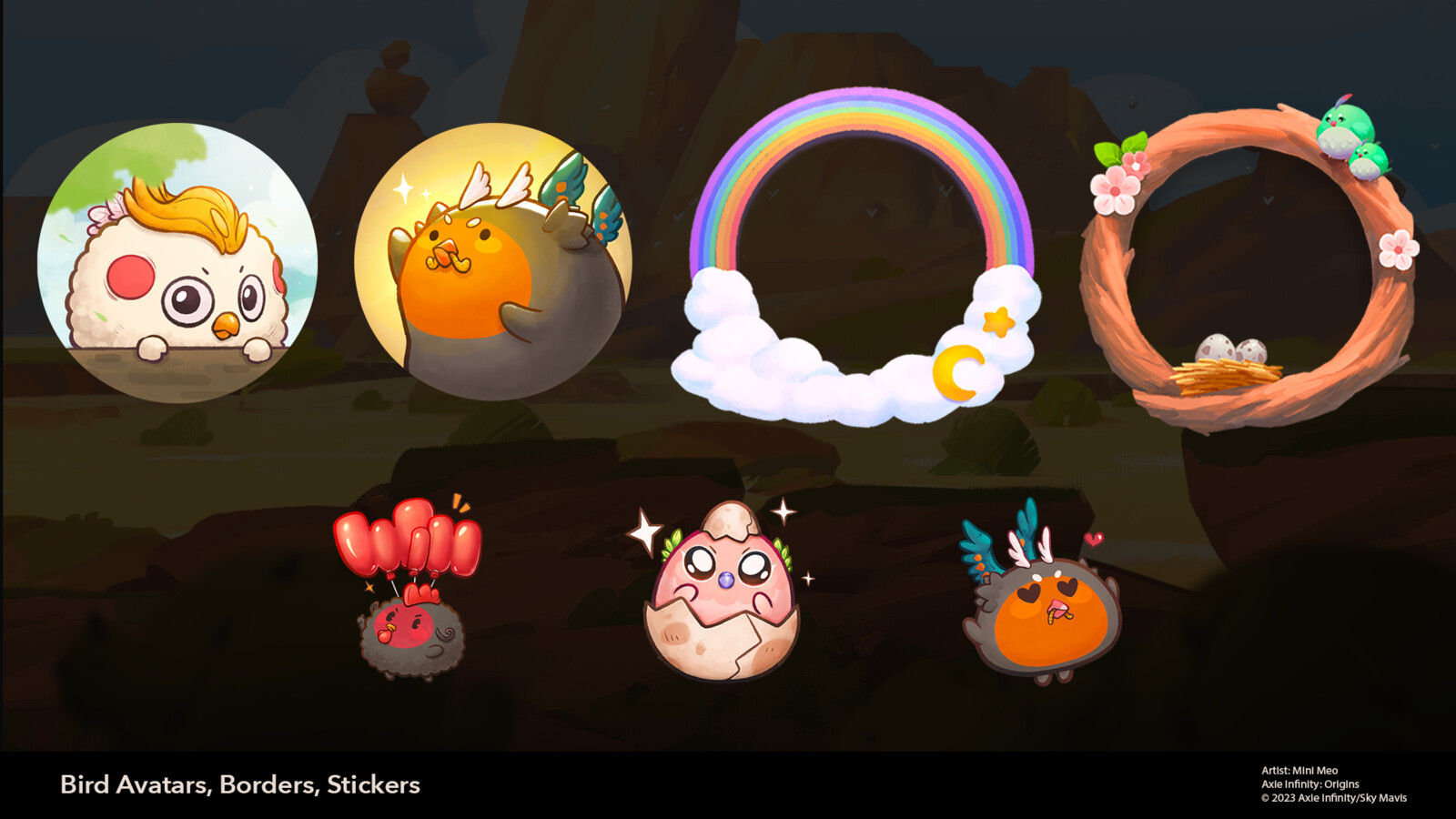 Sky Mavis - Bird Avatars, Borders & Stickers