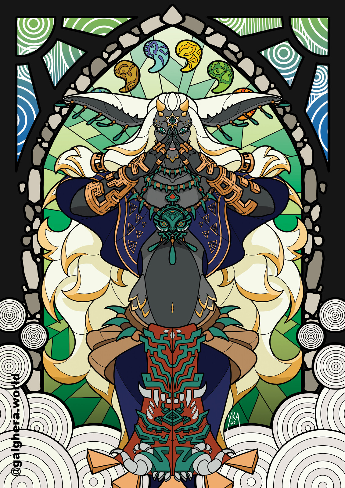 Yara de Mauro - Stained Glass King Rauru (fanart)