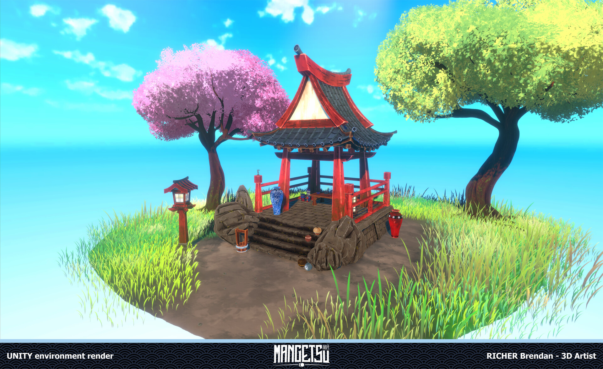 Brendan Richer - MANGETSU Environment : Unity renders