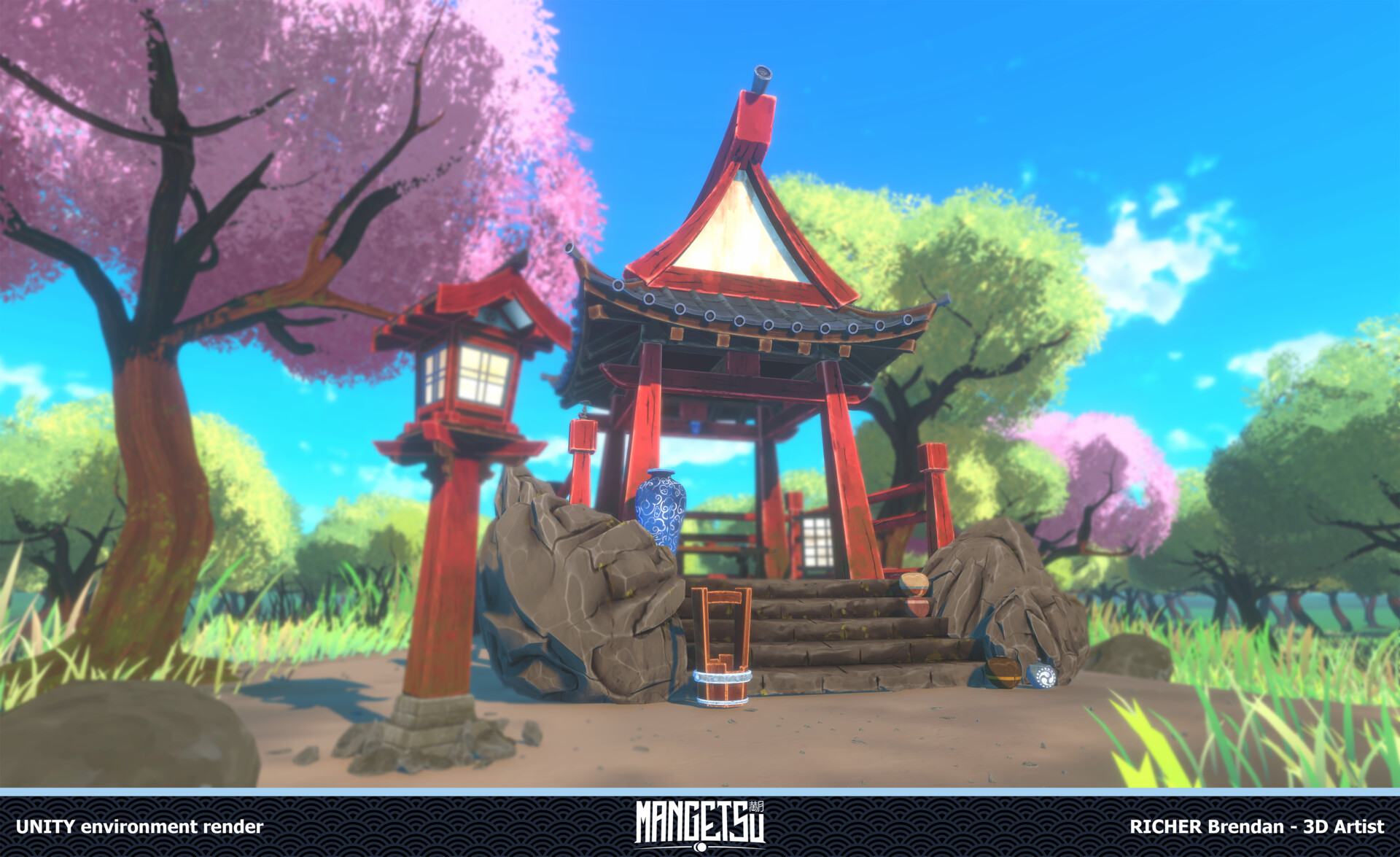 Brendan Richer - MANGETSU Environment : Unity renders