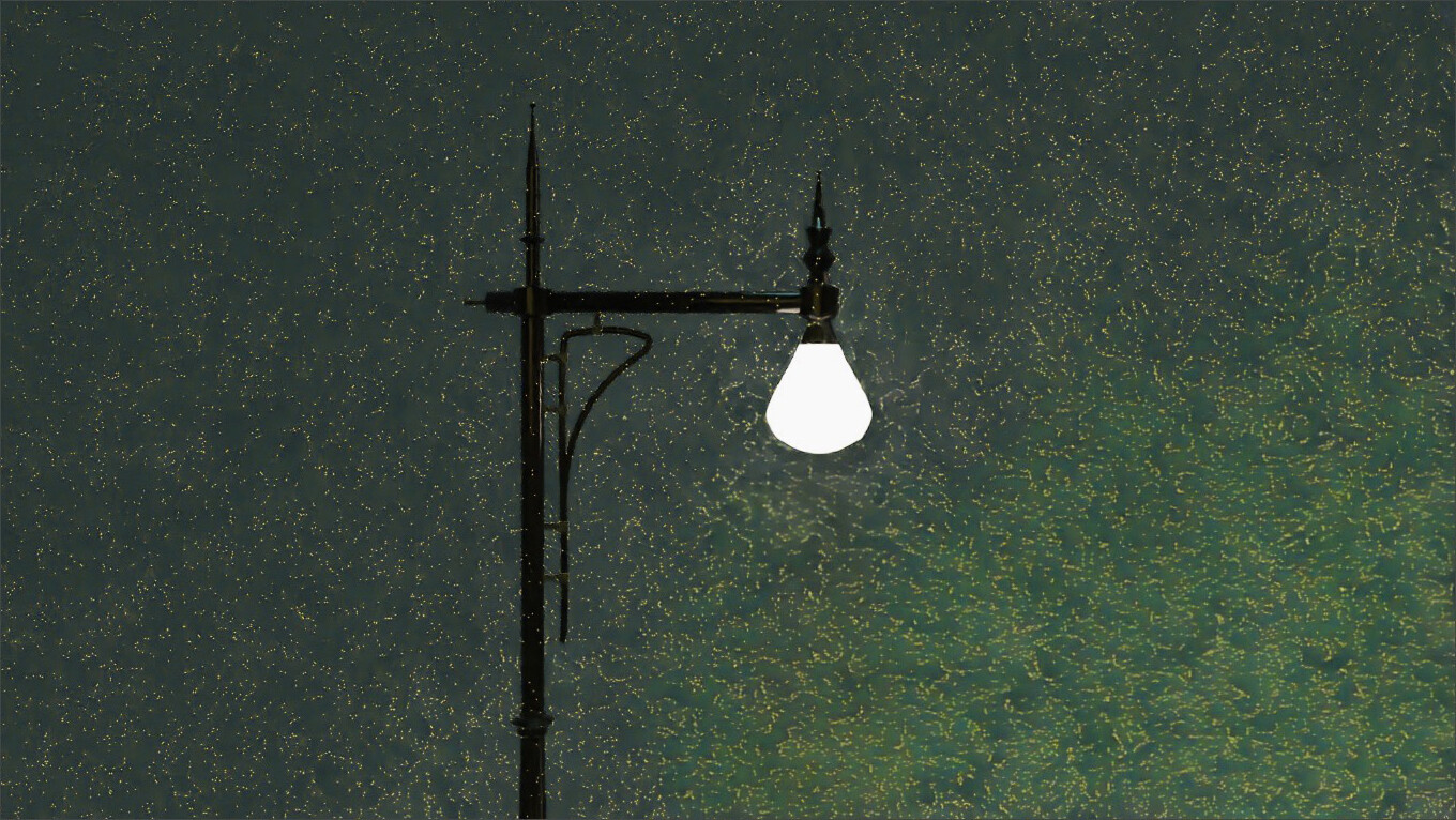 ArtStation - A street lamp in Vincent van Gogh's Starry Night