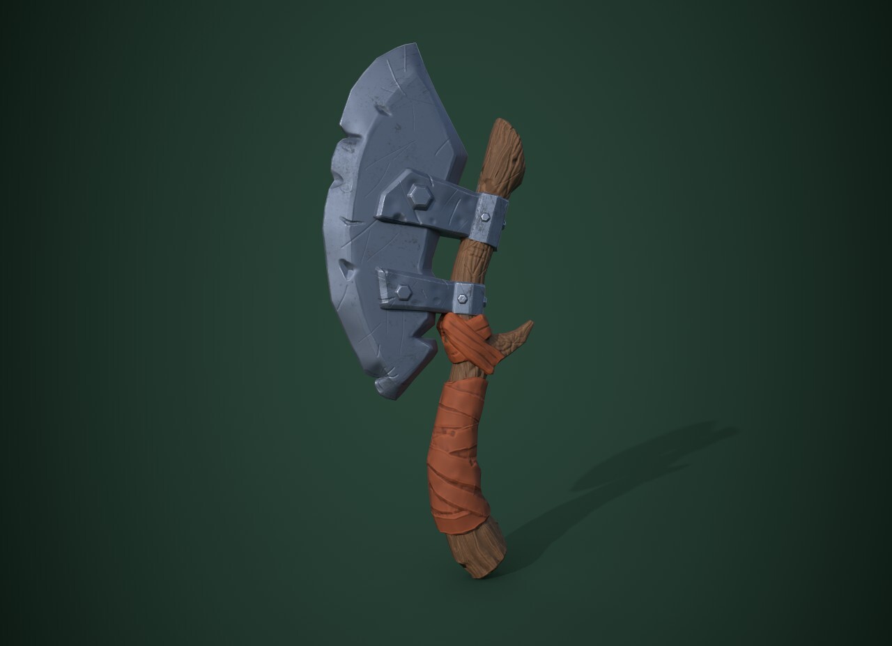 ArtStation - Low-poly ork axe