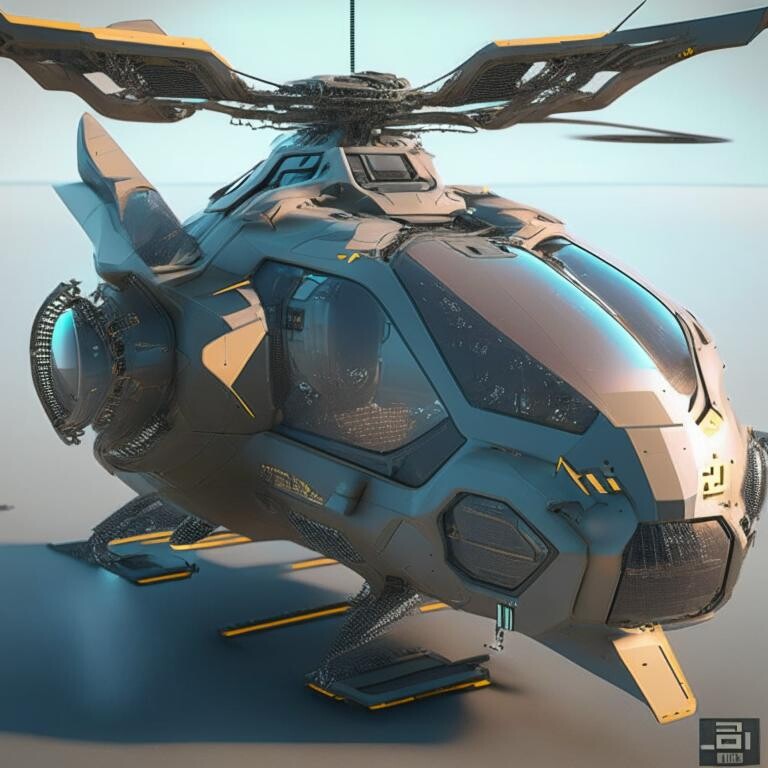 Futuristic Military Helicopter