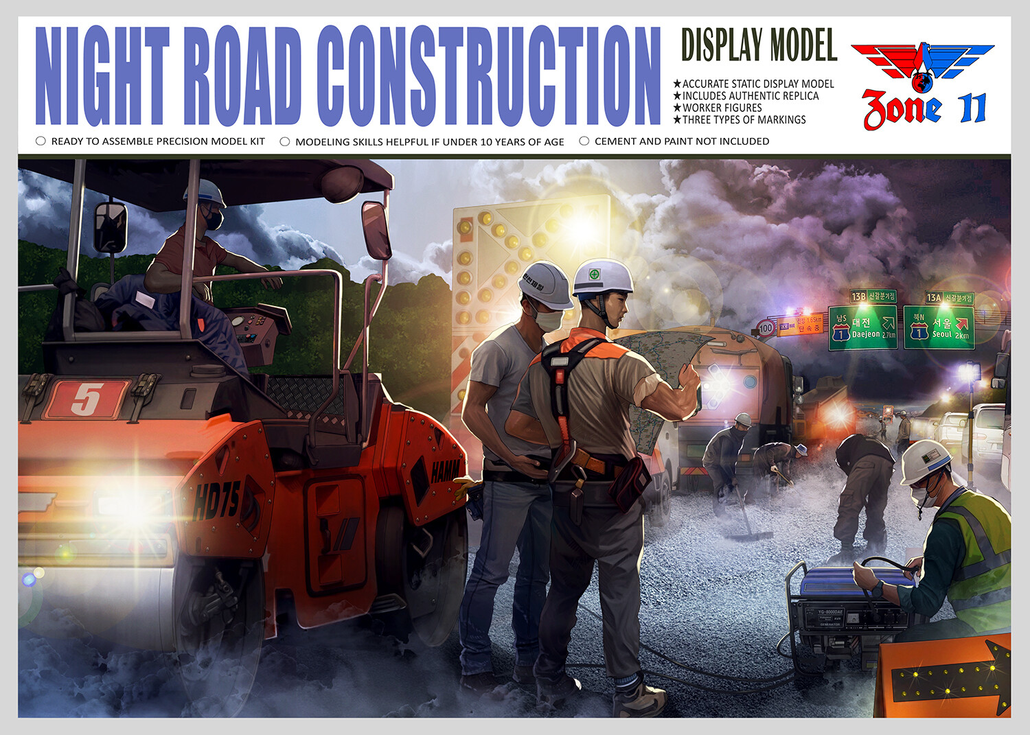 ArtStation - Night Road Construction