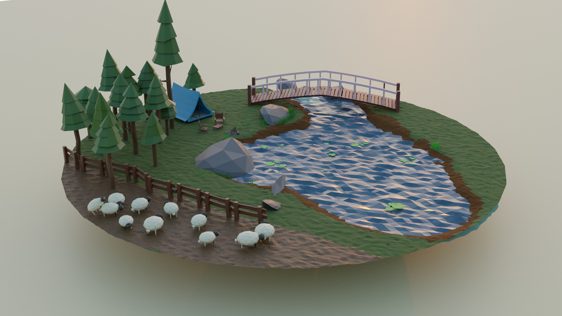 ArtStation - Low Poly Camping