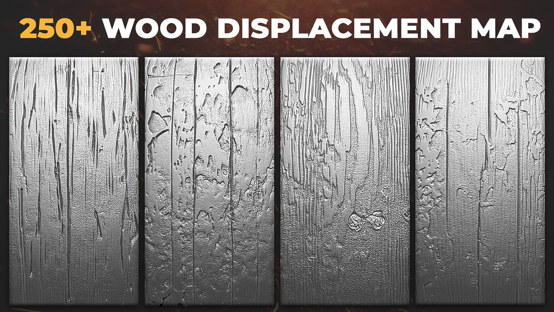ArtStation - 250+ Wood Displacement Map (Alphas) for ZBrush, Blender vol.10