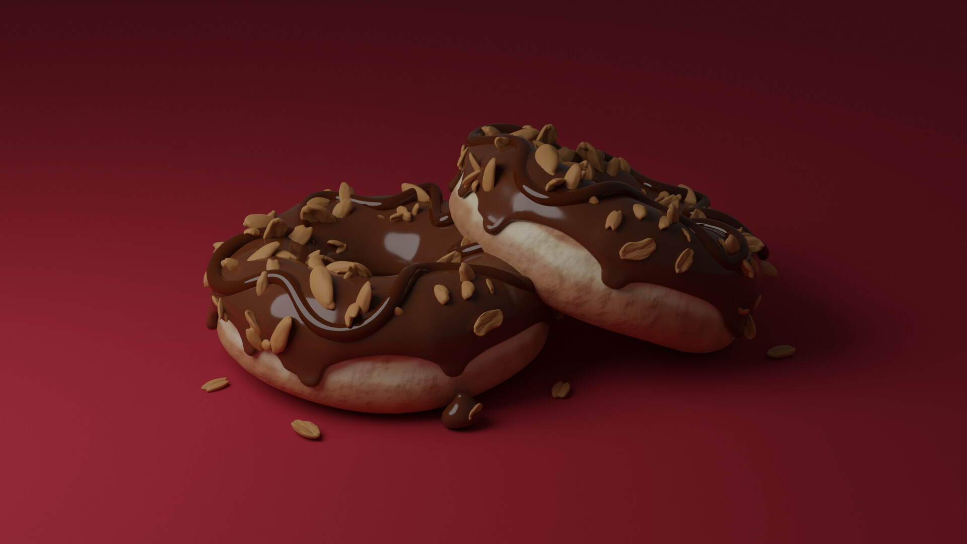 ArtStation - Donut with chocolate glaze.