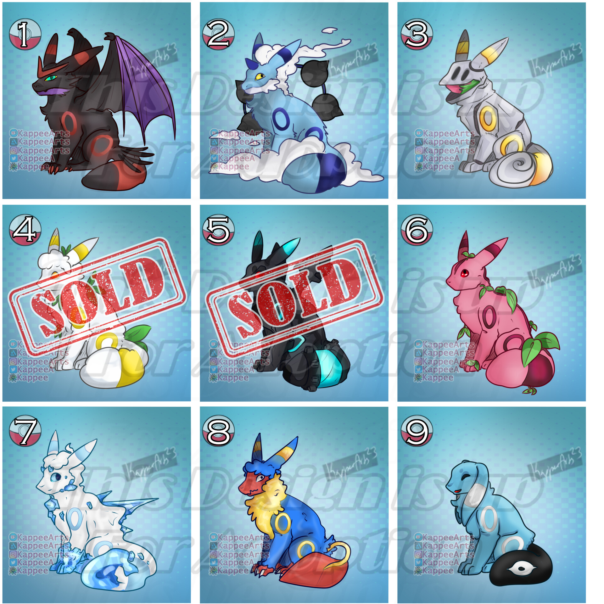 ArtStation - {POKEMON ADOPTS} .: Umbreon Fusions :. [7/9 OPEN]