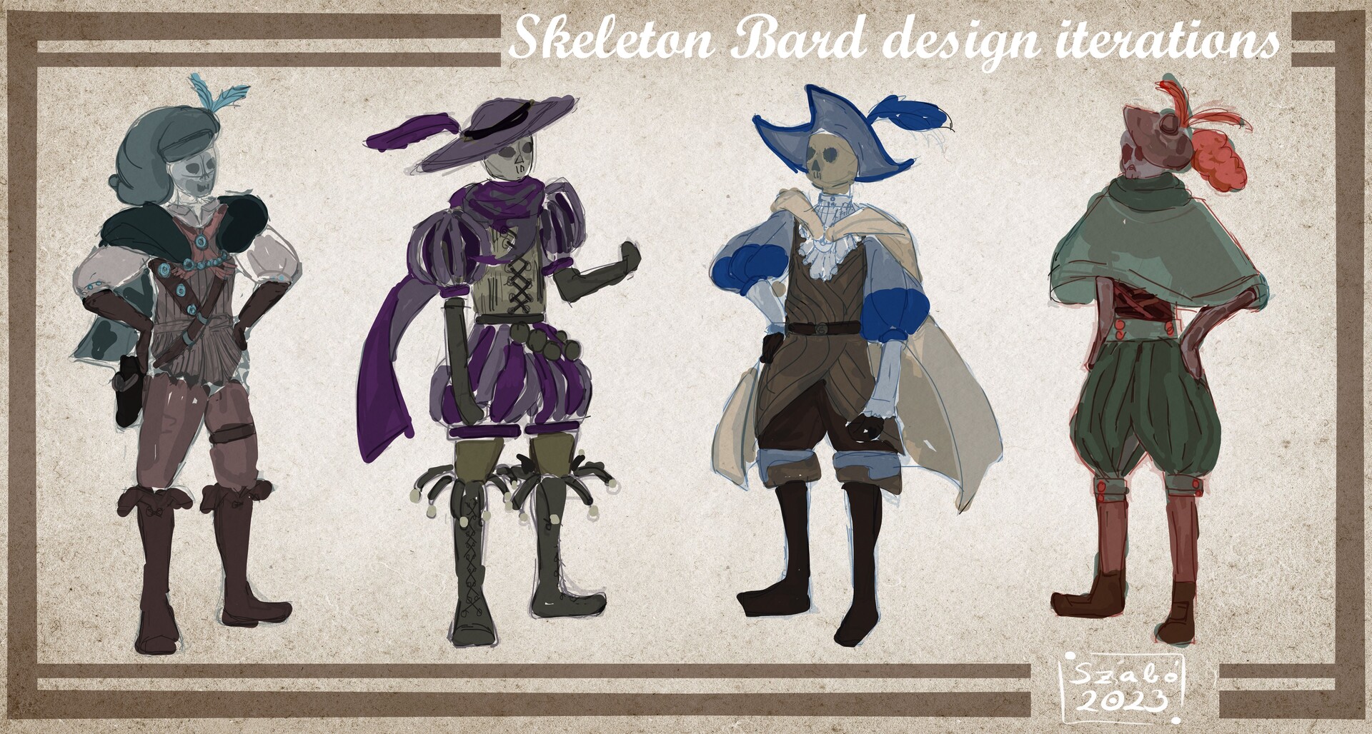 Katalin Szabó - Skeleton Bard design iterations