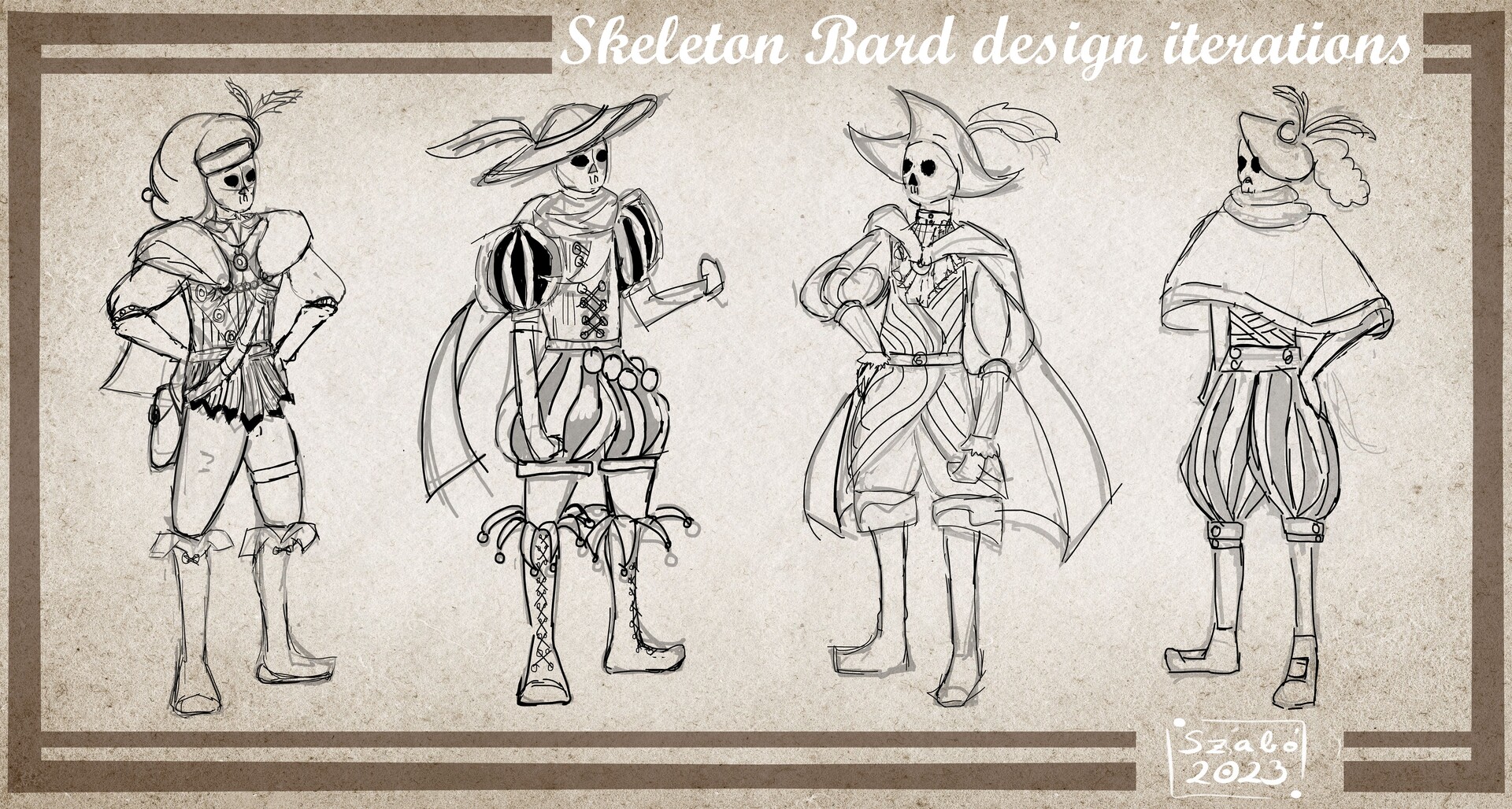 Katalin Szabó - Skeleton Bard design iterations