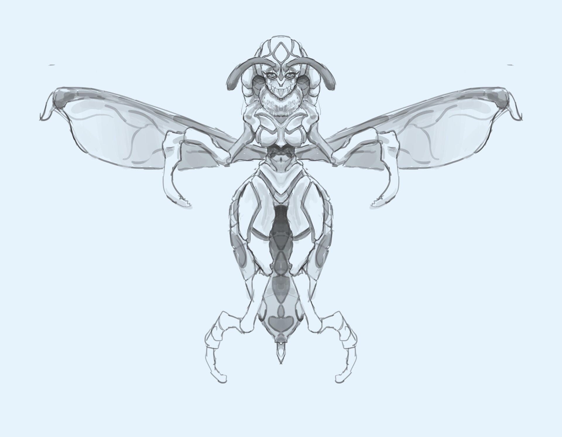 ArtStation - Wasp monster girl humanoid sketch