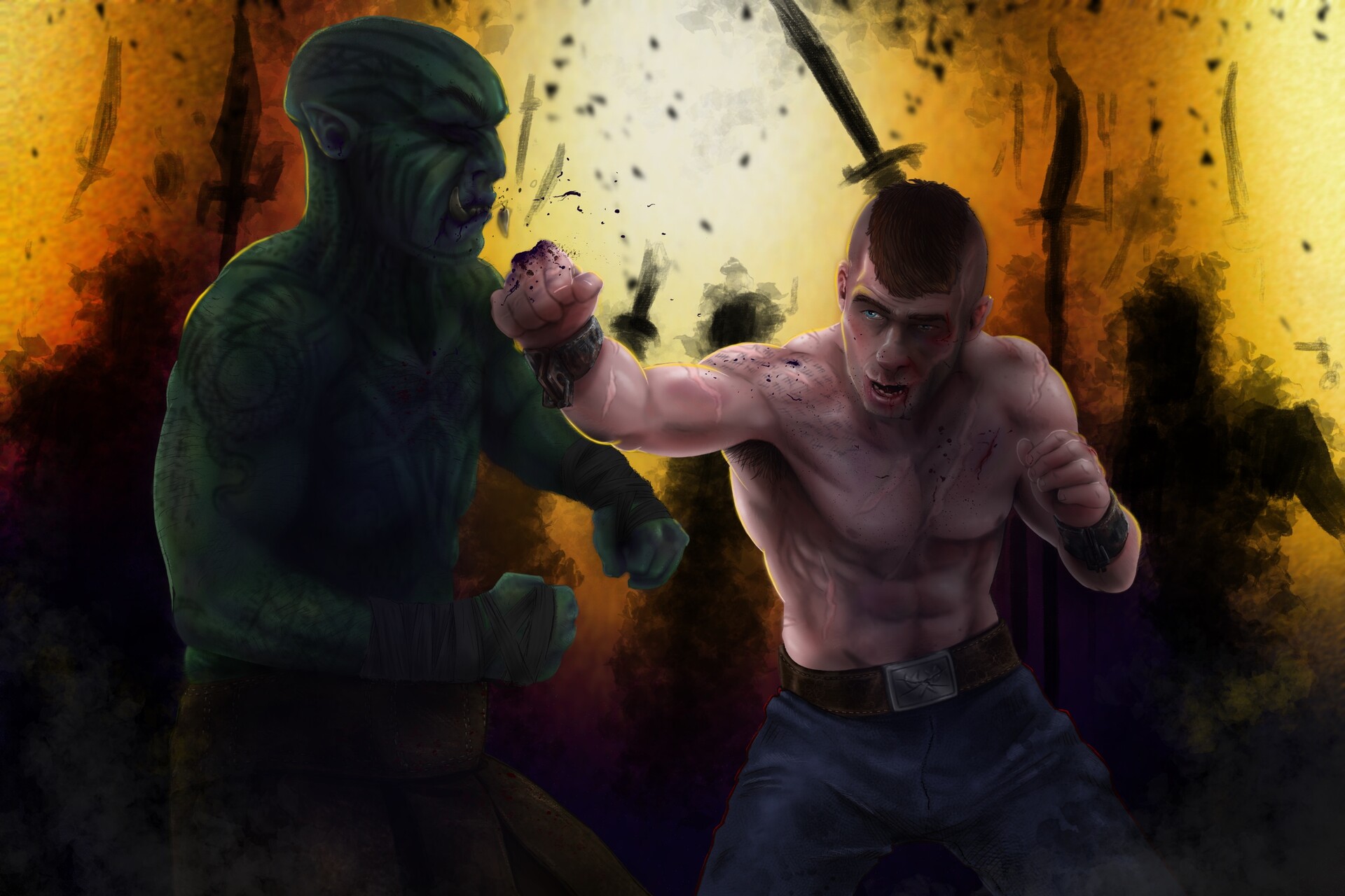 ArtStation - Fist Fight in the Orc Pit