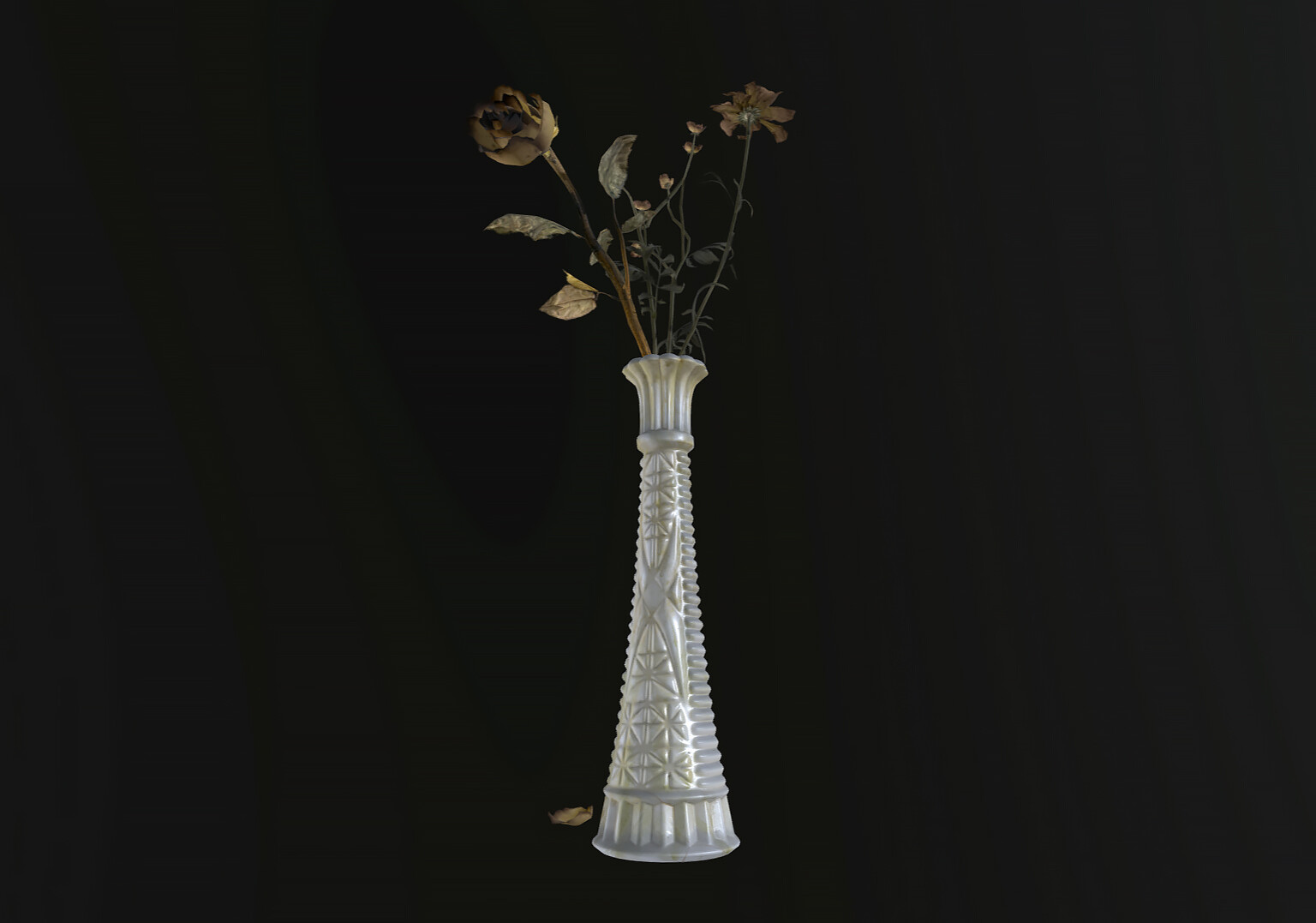 Rita Puhakka - Portfolio website - Dead Flowers in Milk Glass Vase ...