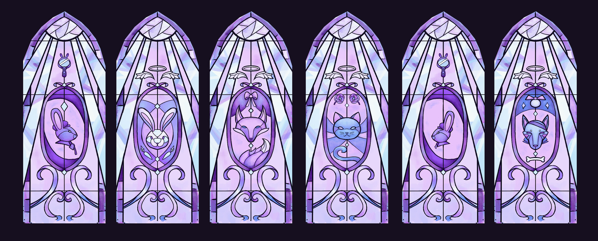 ArtStation - Freelance Work: Anime styled Stained Glass Textures