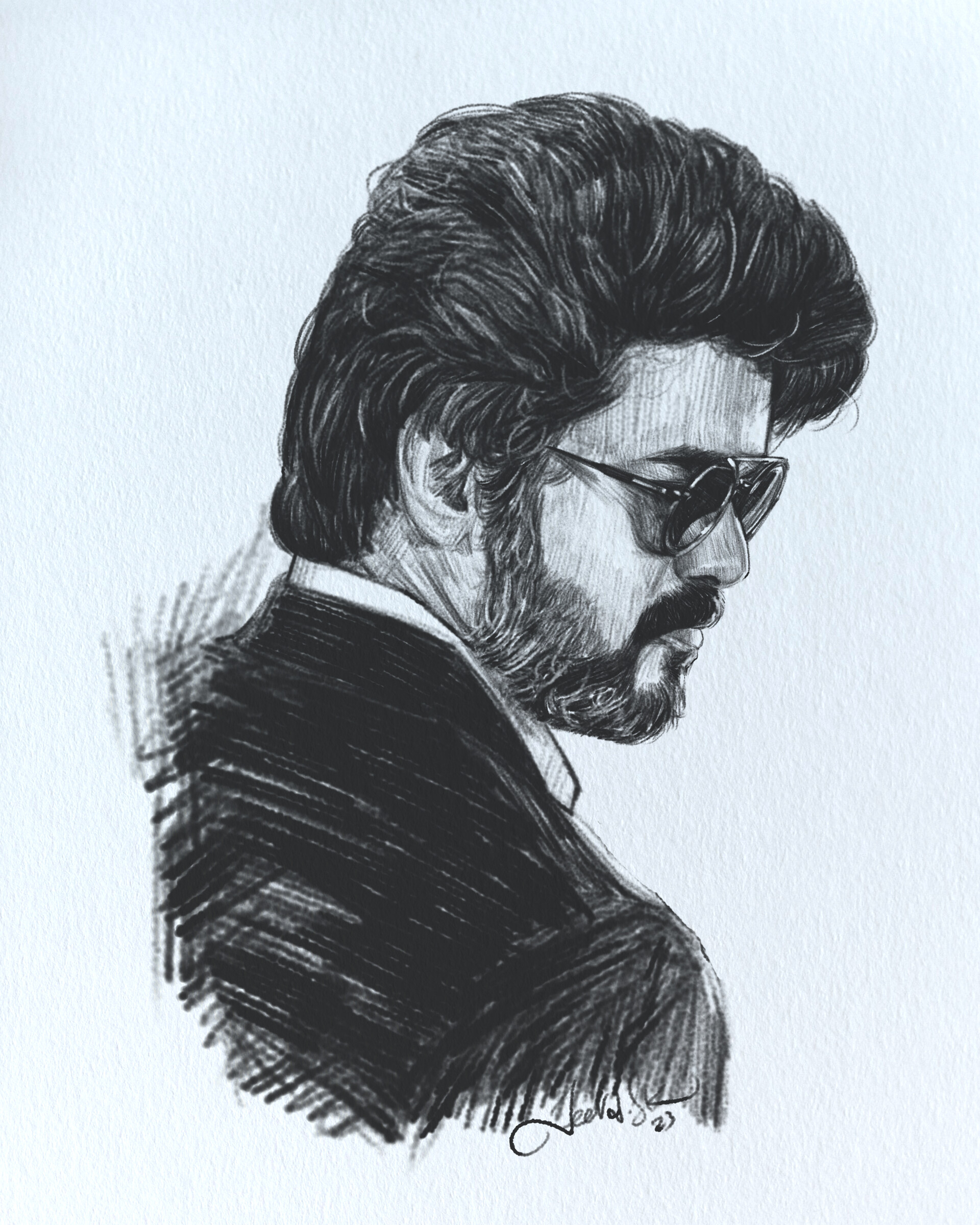 ArtStation - Thalapathy Vijay Pencil Sketch 2023 #naaready # ...