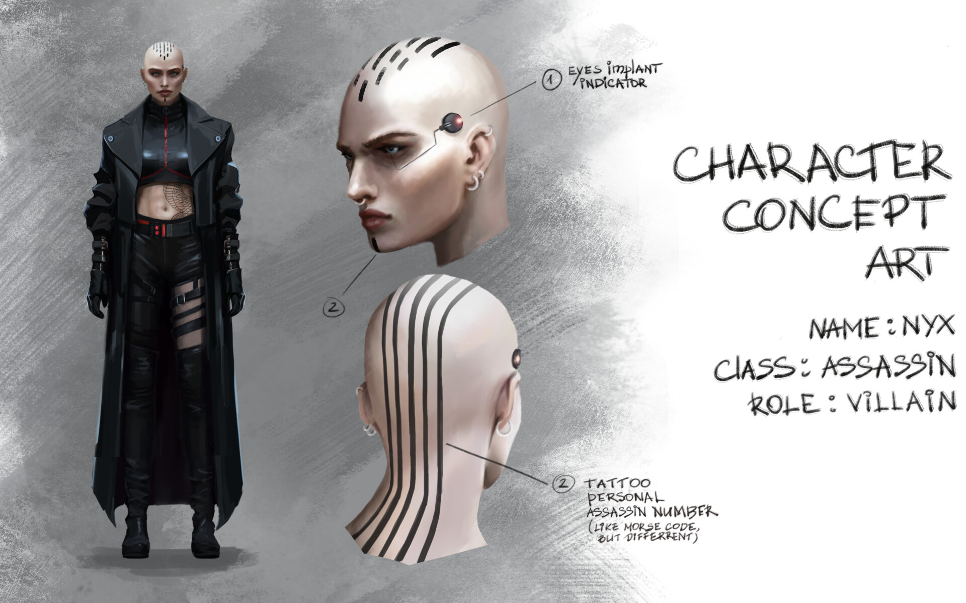 ArtStation - Personal Project 01 (Cyberpunk Villain Character)