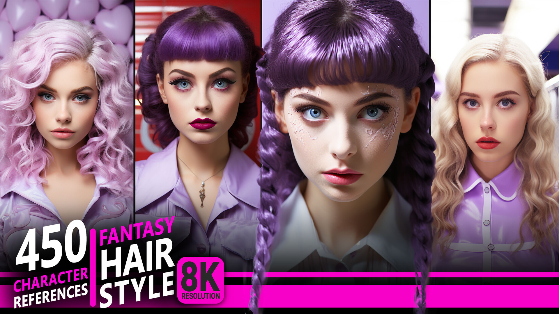 ArtStation - 450 Fantasy Hair Style - Character References | 8K Resolution