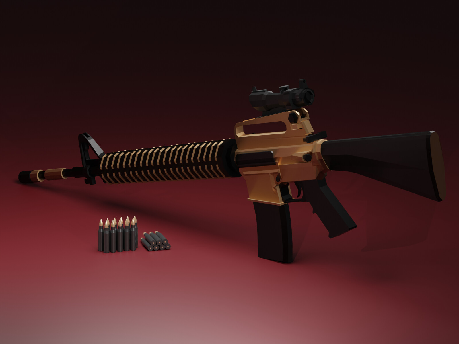 ArtStation - Low Poly M16 Weapon
