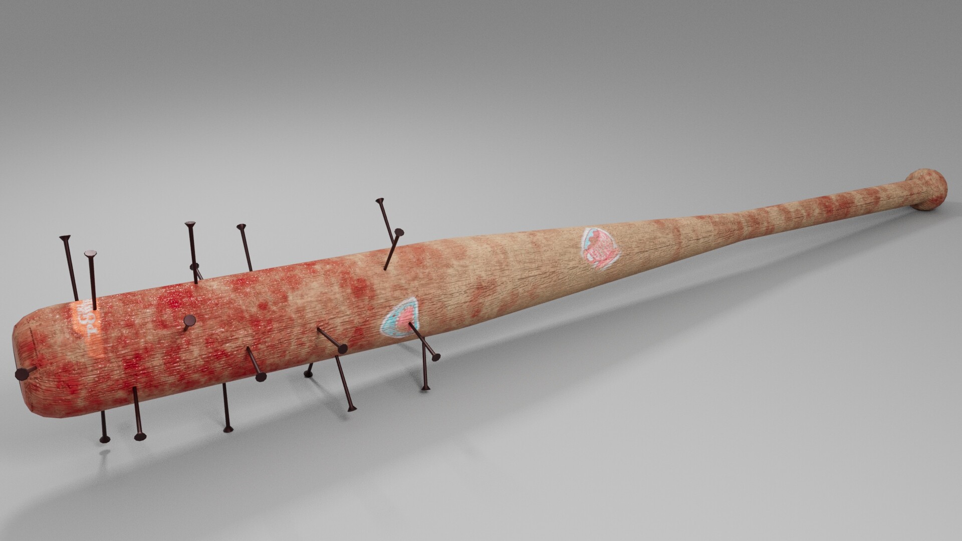 ArtStation - Baseball bat with nails 3d model - university project