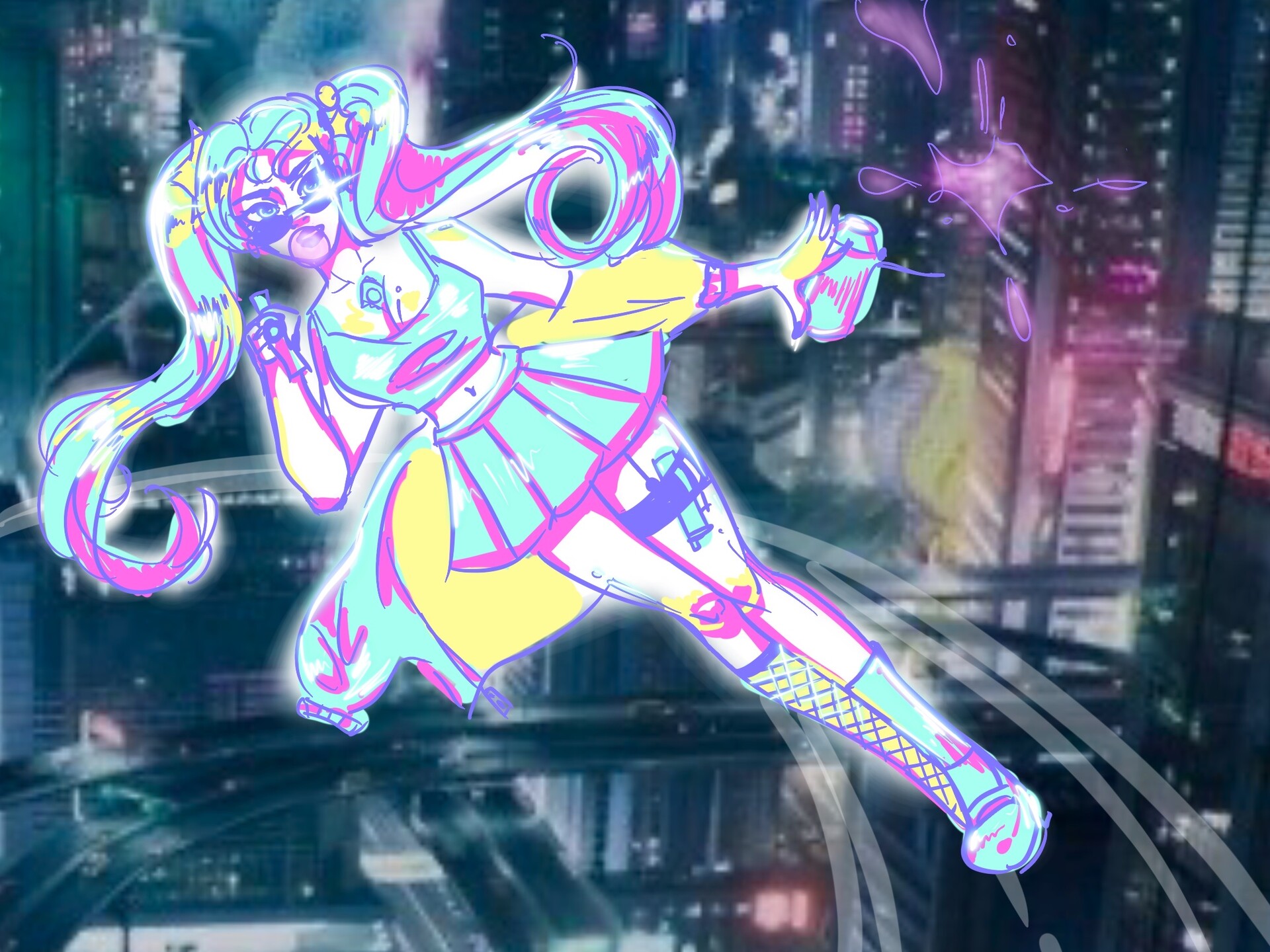 ArtStation - Neon City Girl