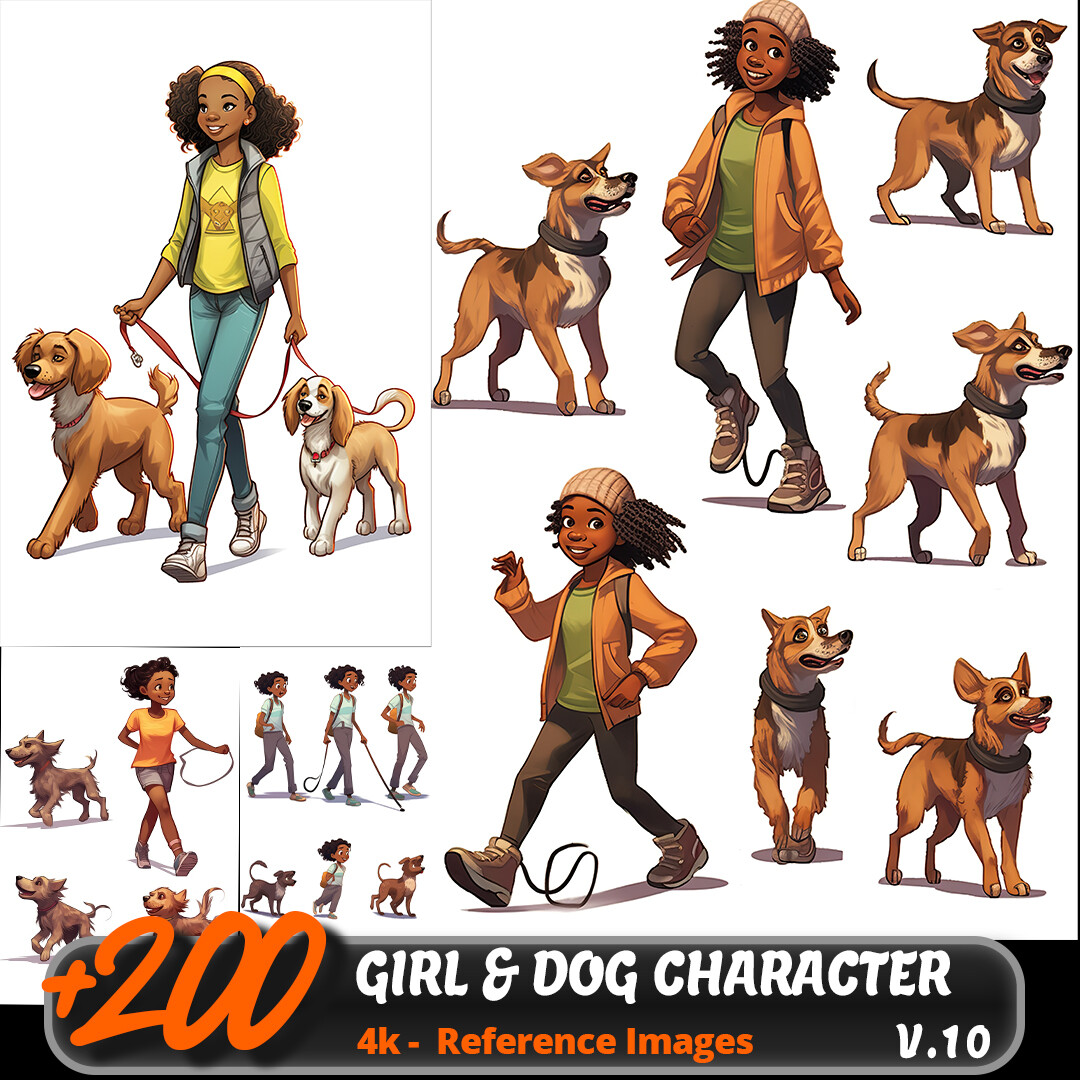 ArtStation - GIRL & DOG CHARACTER VOL.10/ 4K/ Reference Image