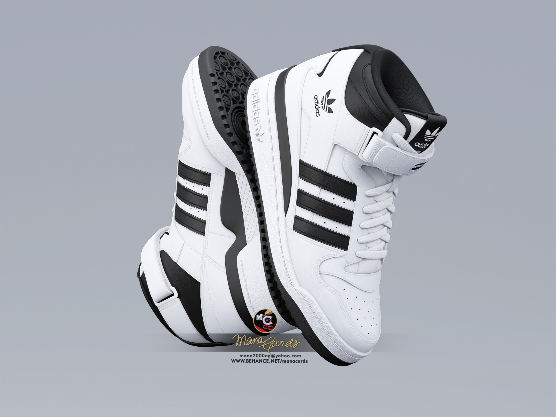 Maxwell Udoji - 3d sneakers viz_Adidas Forum-retro - midtop sneaker