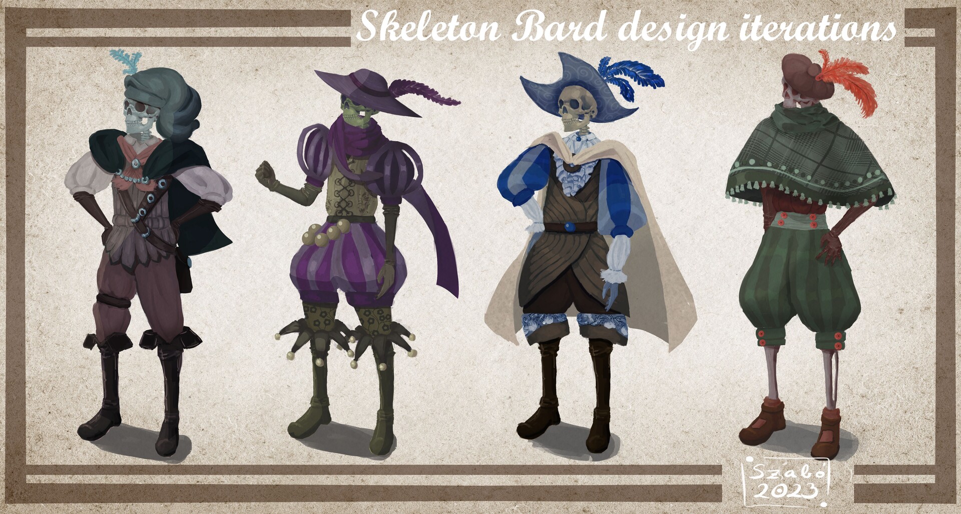 Katalin Szabó - Skeleton Bard design iterations
