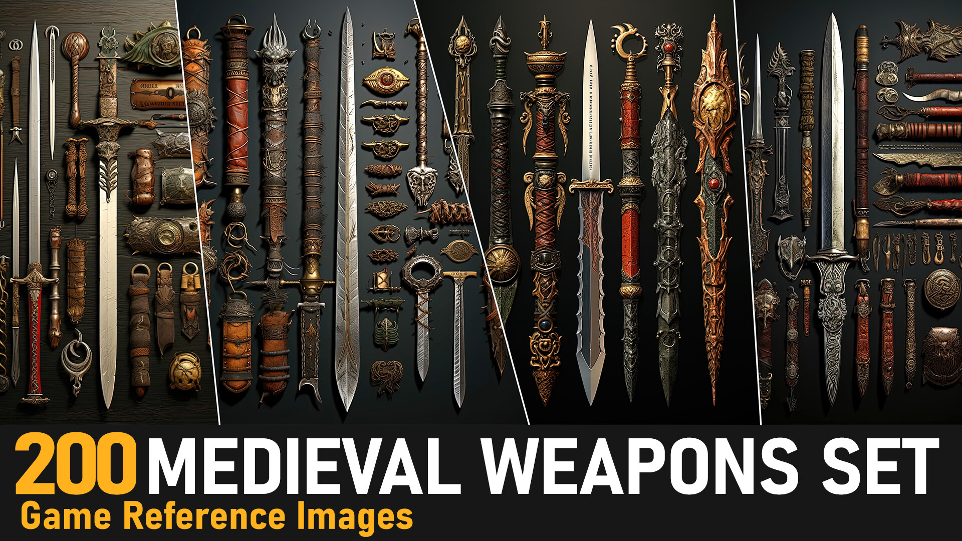 Medieval Weapons Drawings