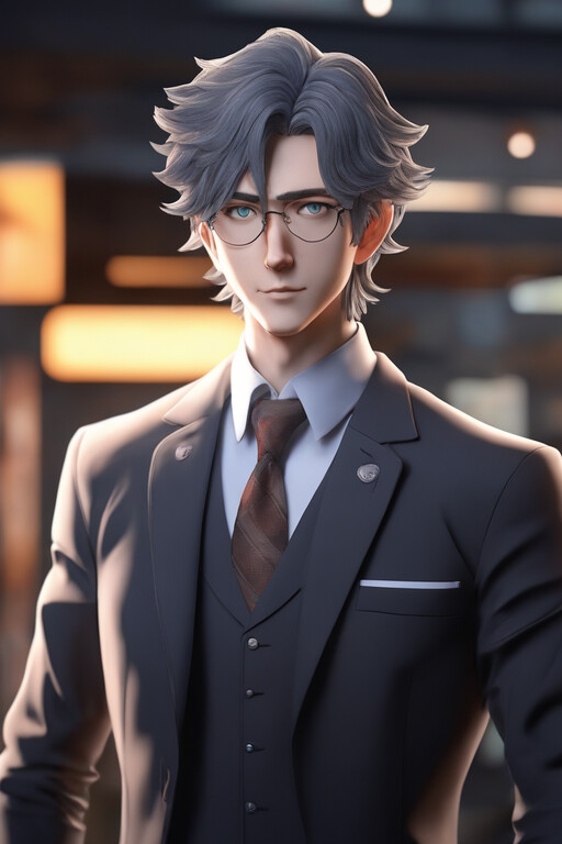 ArtStation - Male Dystopian Accountant Anime