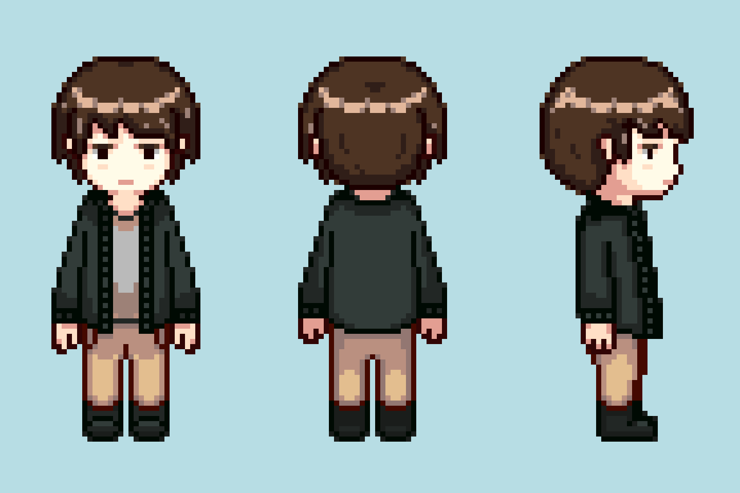 top down running animation