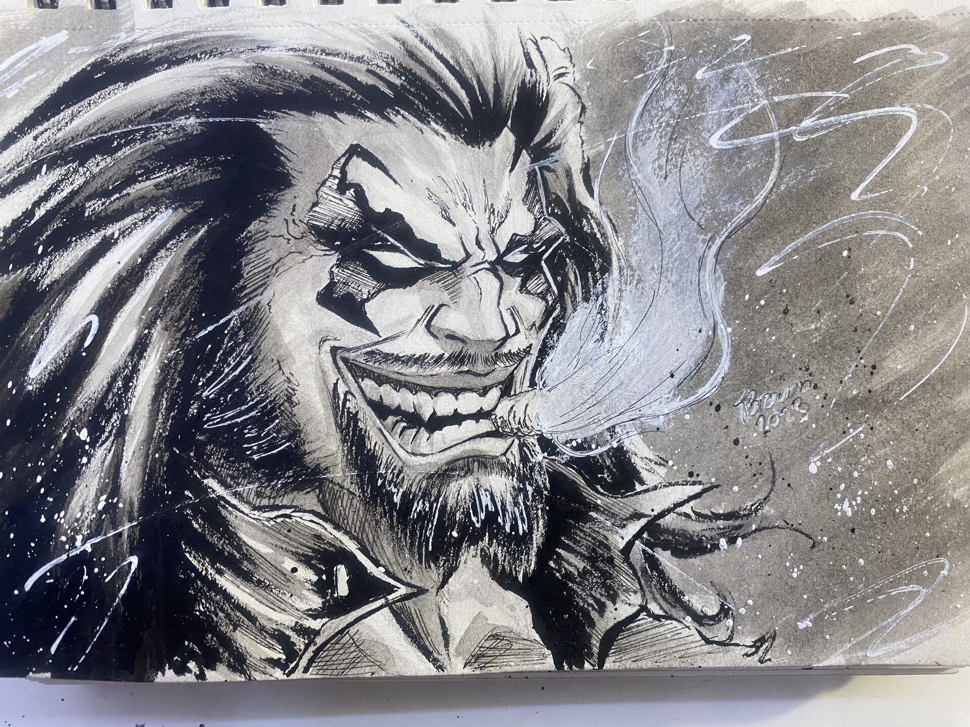 ArtStation - Lobo inkwash sketch