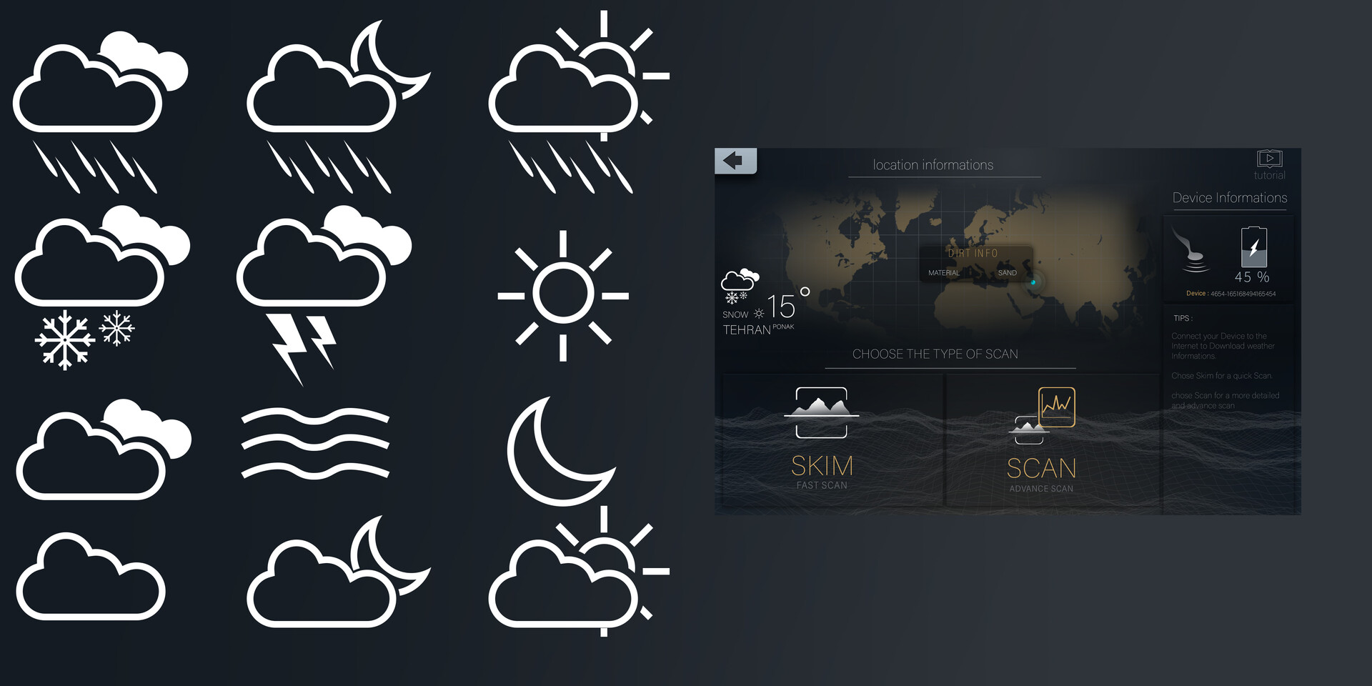 ArtStation - weather icon set -UI Scan 002