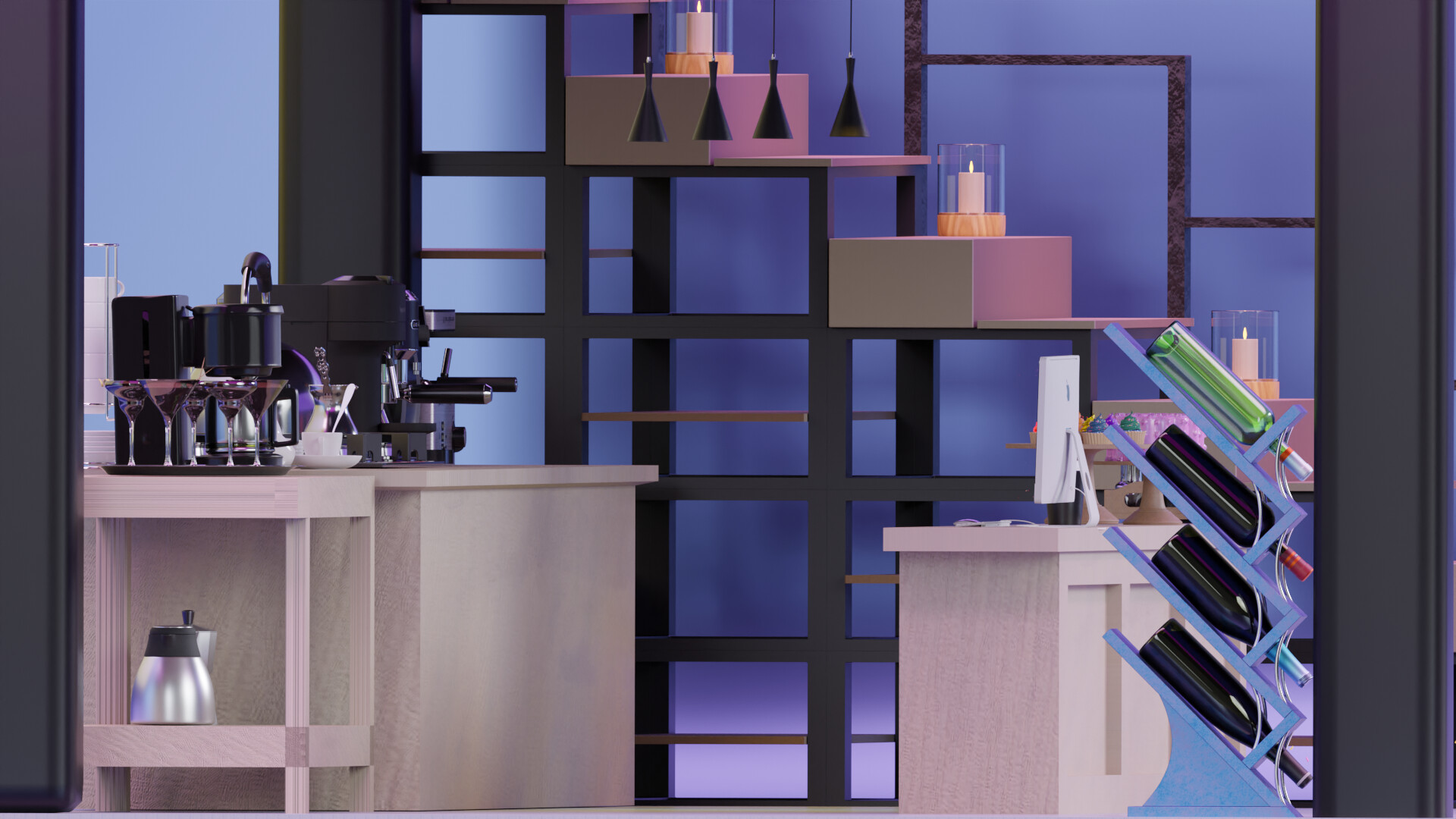 Gunel Mammadova - Coffee shop modeled in 3D.