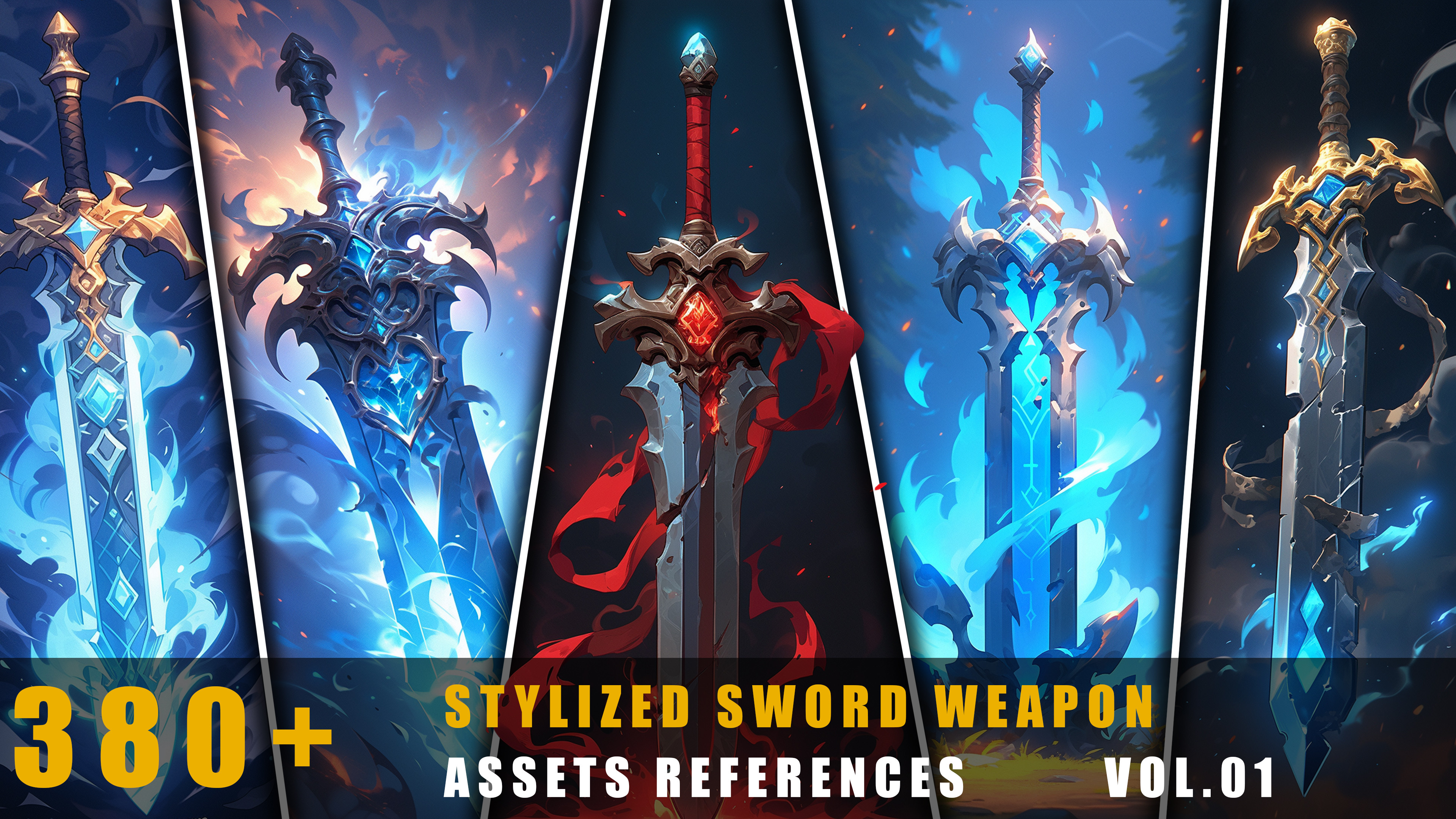 WaterLaw's Studio - 380+ Stylized Sword Weapon - Assets References Vol.01