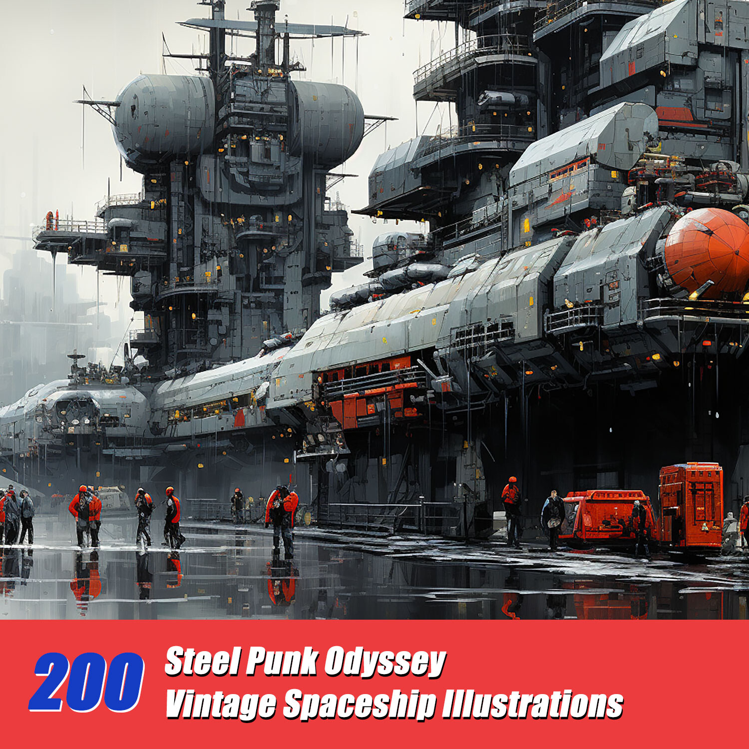 ArtStation - Steel Punk Odyssey: Vintage Spaceship Illustrations Collection