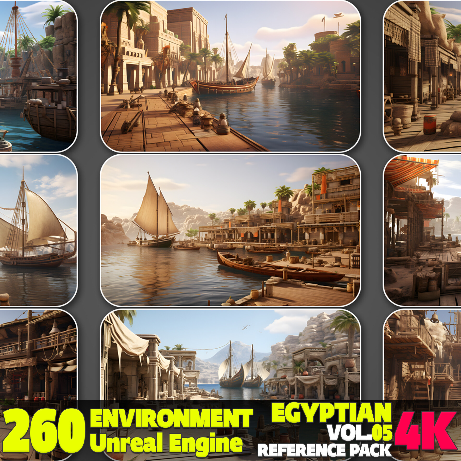 ArtStation - 260 4K Egyptian Environment Reference Pack Vol.05
