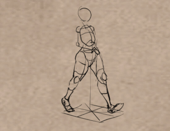 ArtStation - Walk cycle 3/4 study