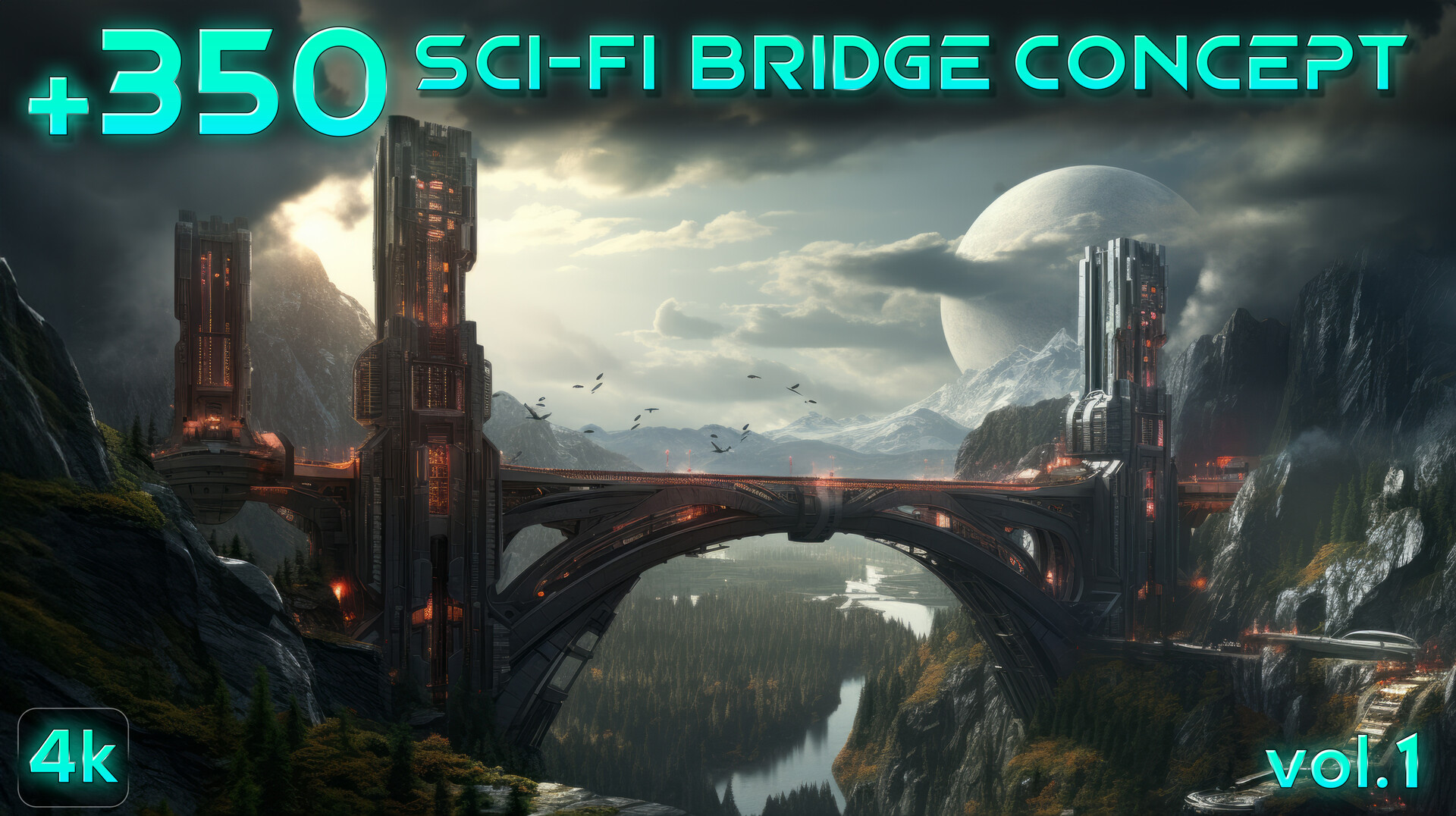 Futures Station - Sci-Fi Bridge Pack | Future Bridge illustration | 4k ...