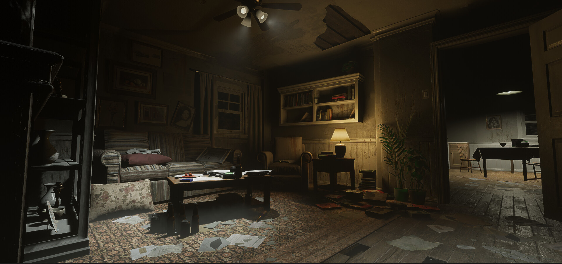 ArtStation - Messy room during spooky time of day