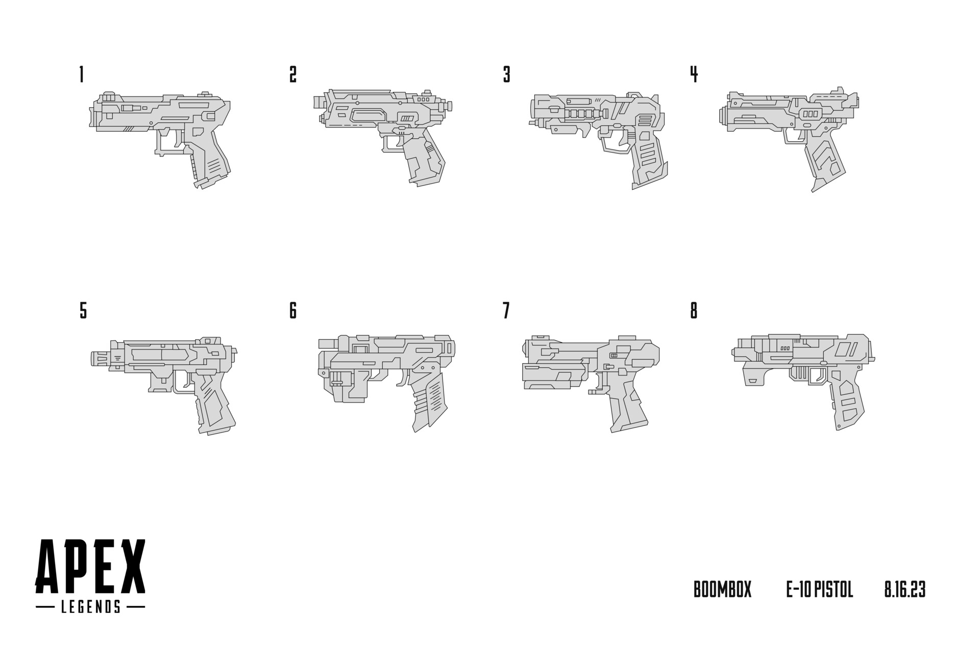 ArtStation - E-10 Apex Legends - Energy Pistol Concepts