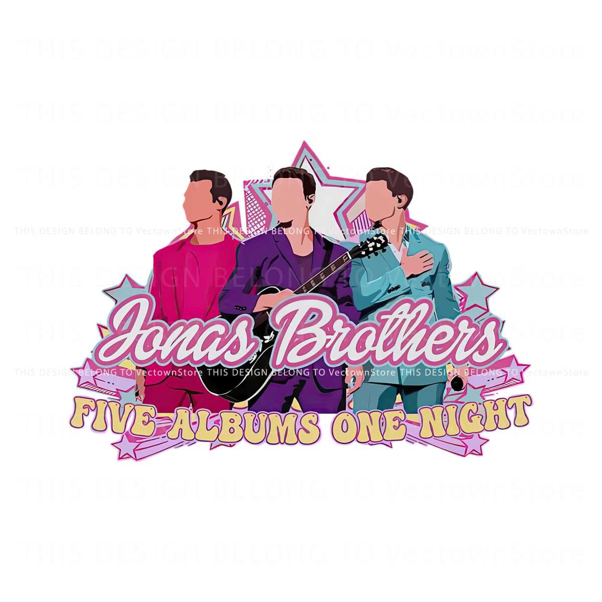 Artstation Retro Jonas Brothers Five Albums One Night Tour 2023 Png