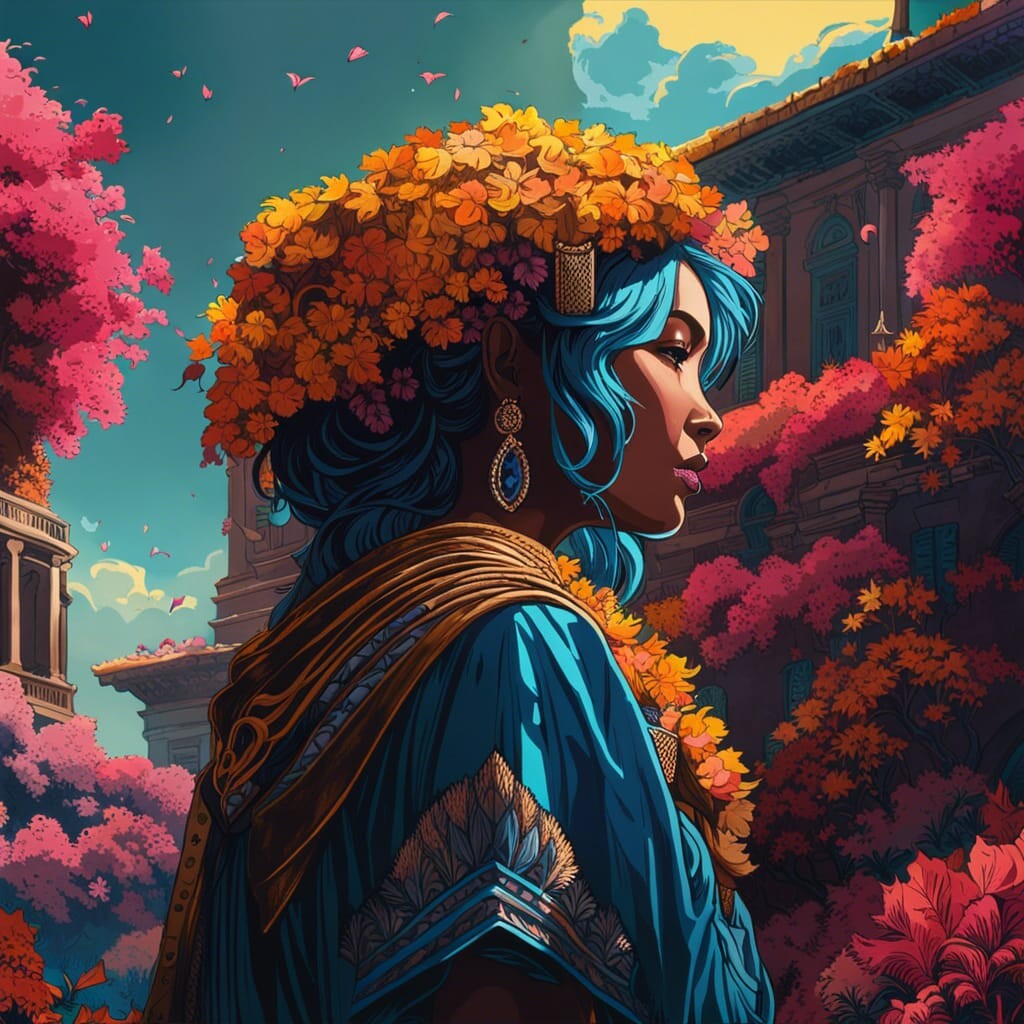 ArtStation - beautiful female in a floral environment