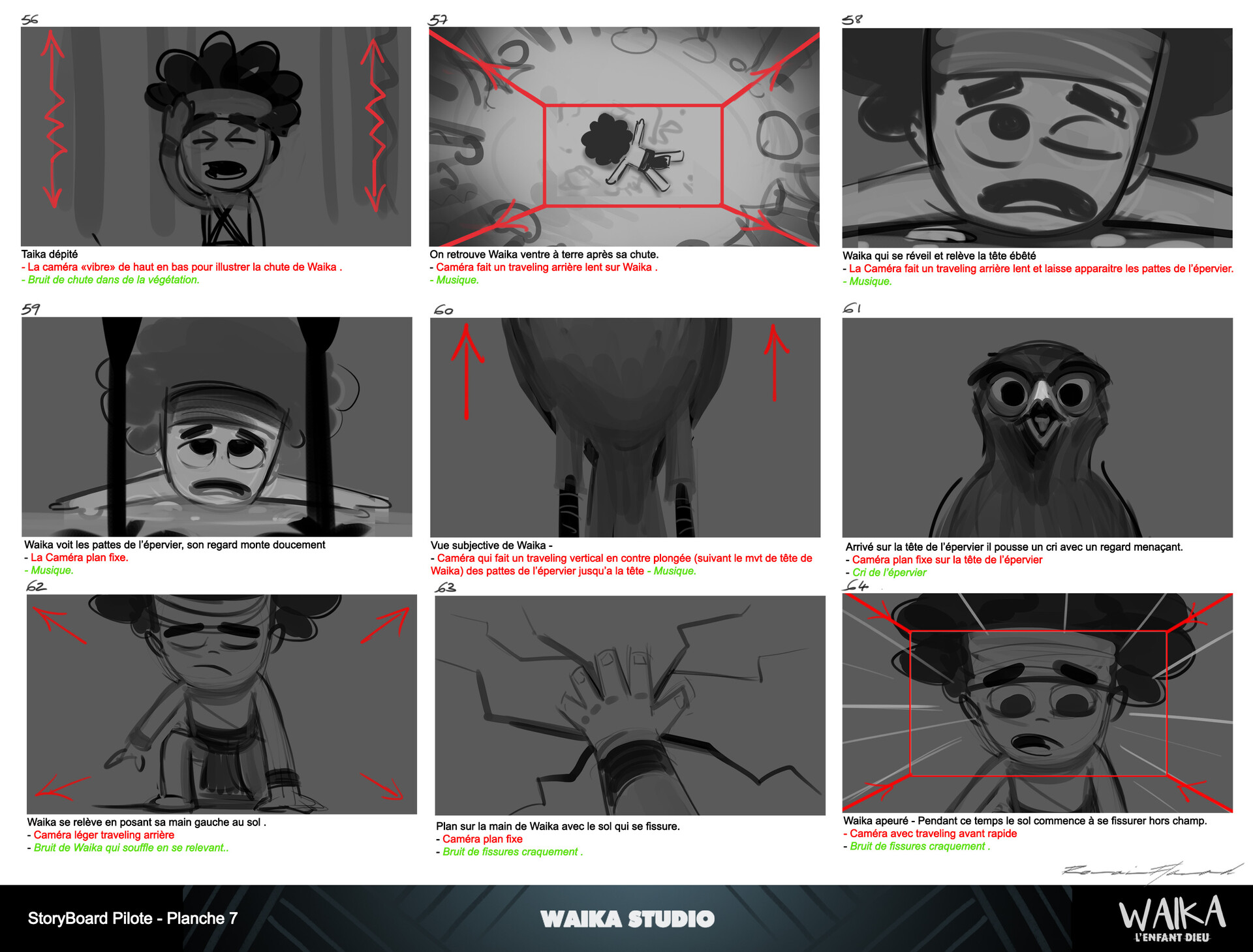romain flamand - StoryBoard pilote animation Waika L'enfant Dieu
