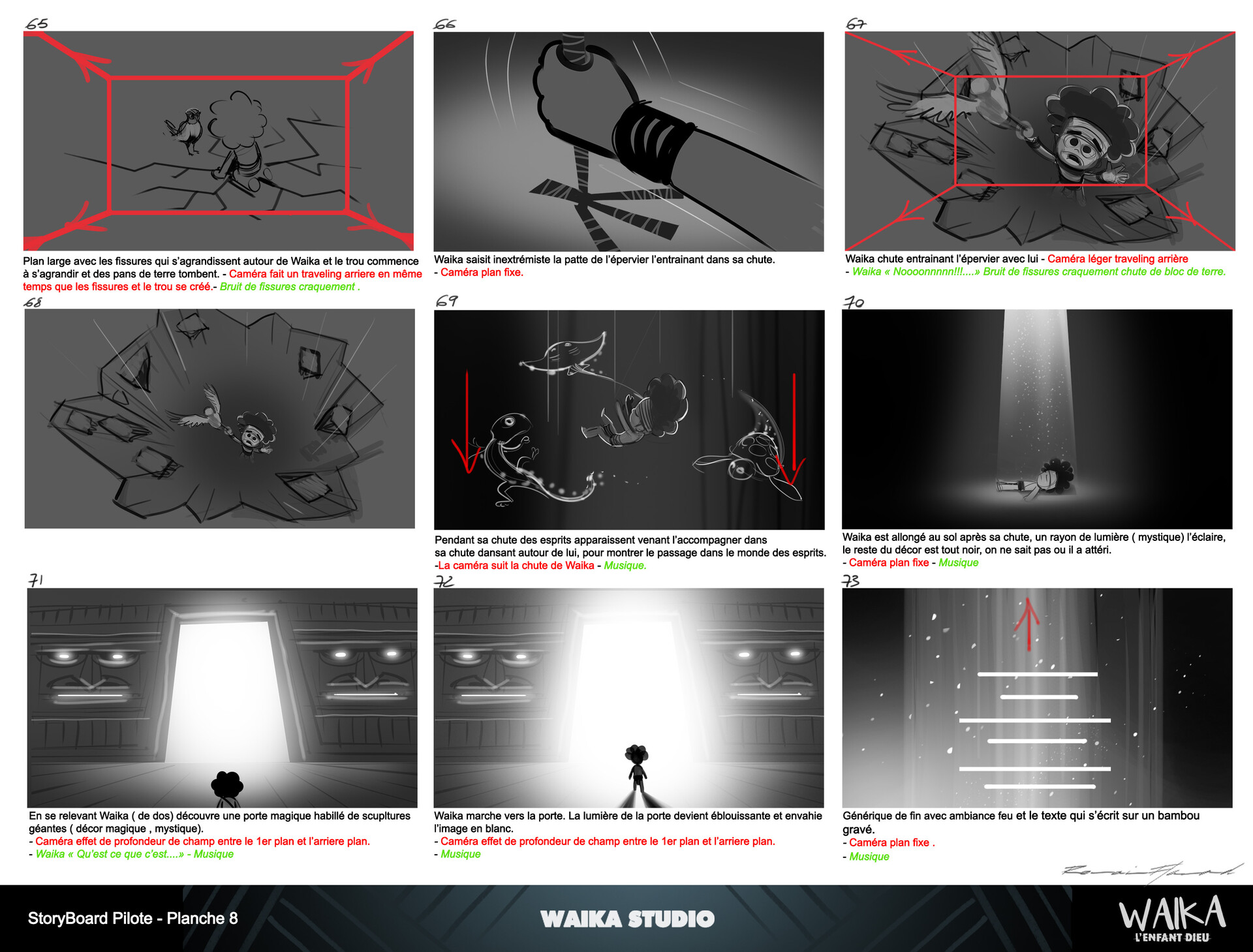 romain flamand - StoryBoard pilote animation Waika L'enfant Dieu