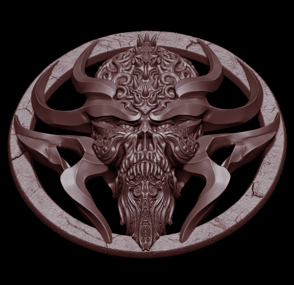 ArtStation - Demon Face Wall Decor