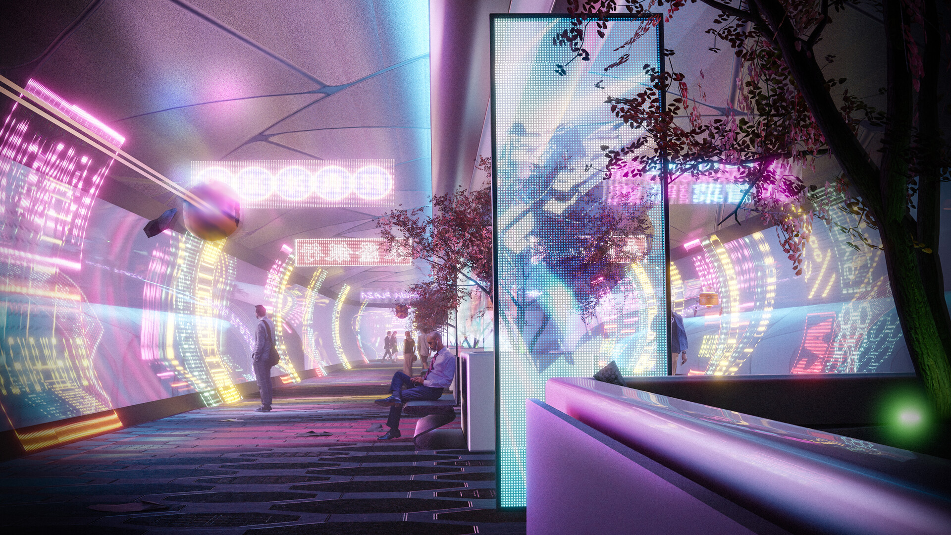 ArtStation - Cyberpunk Walkway